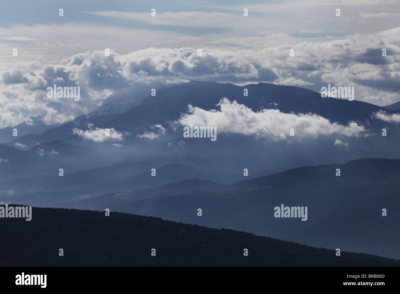 East Pyrenees and Serra Del Cadi Mountain Range viewed from Coll de ...