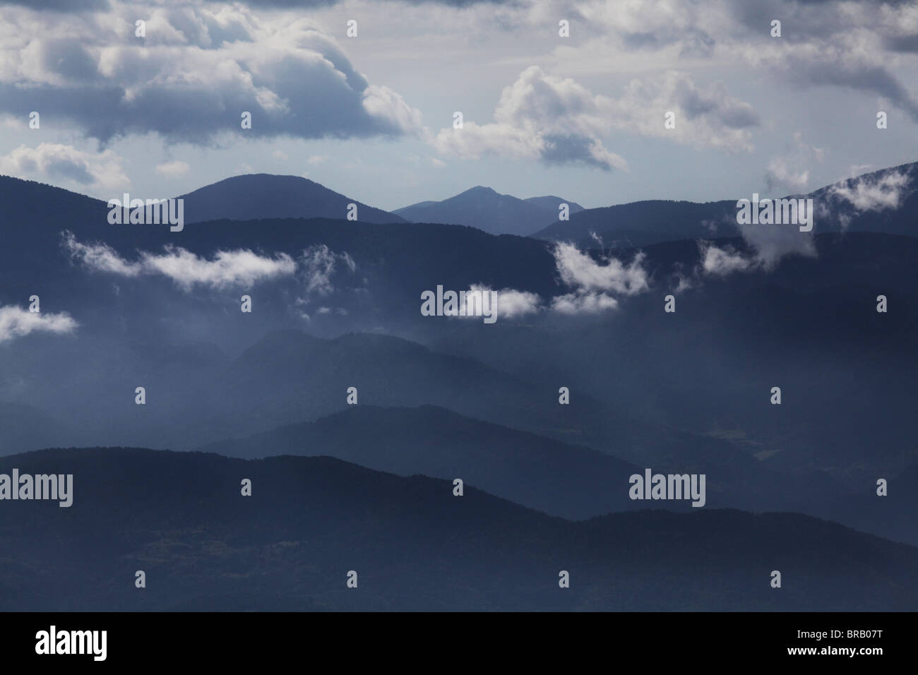 East Pyrenees and Serra Del Cadi Mountain Range viewed from Coll de ...
