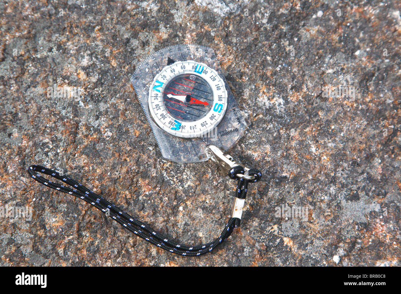 Compass on rocks in the White Mountains, New Hampshire USA Stock Photo ...