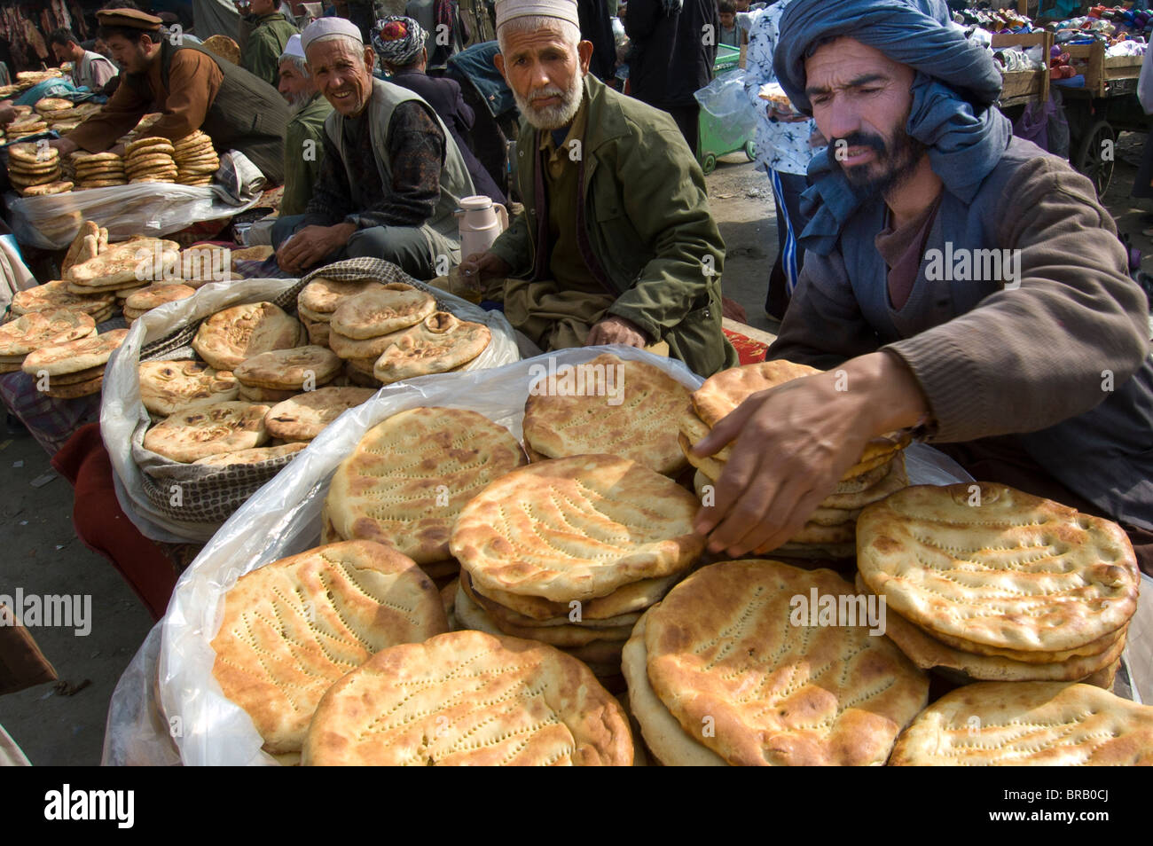 Bread for sale in Kabul market Afghanistan Stock Photo - Alamy