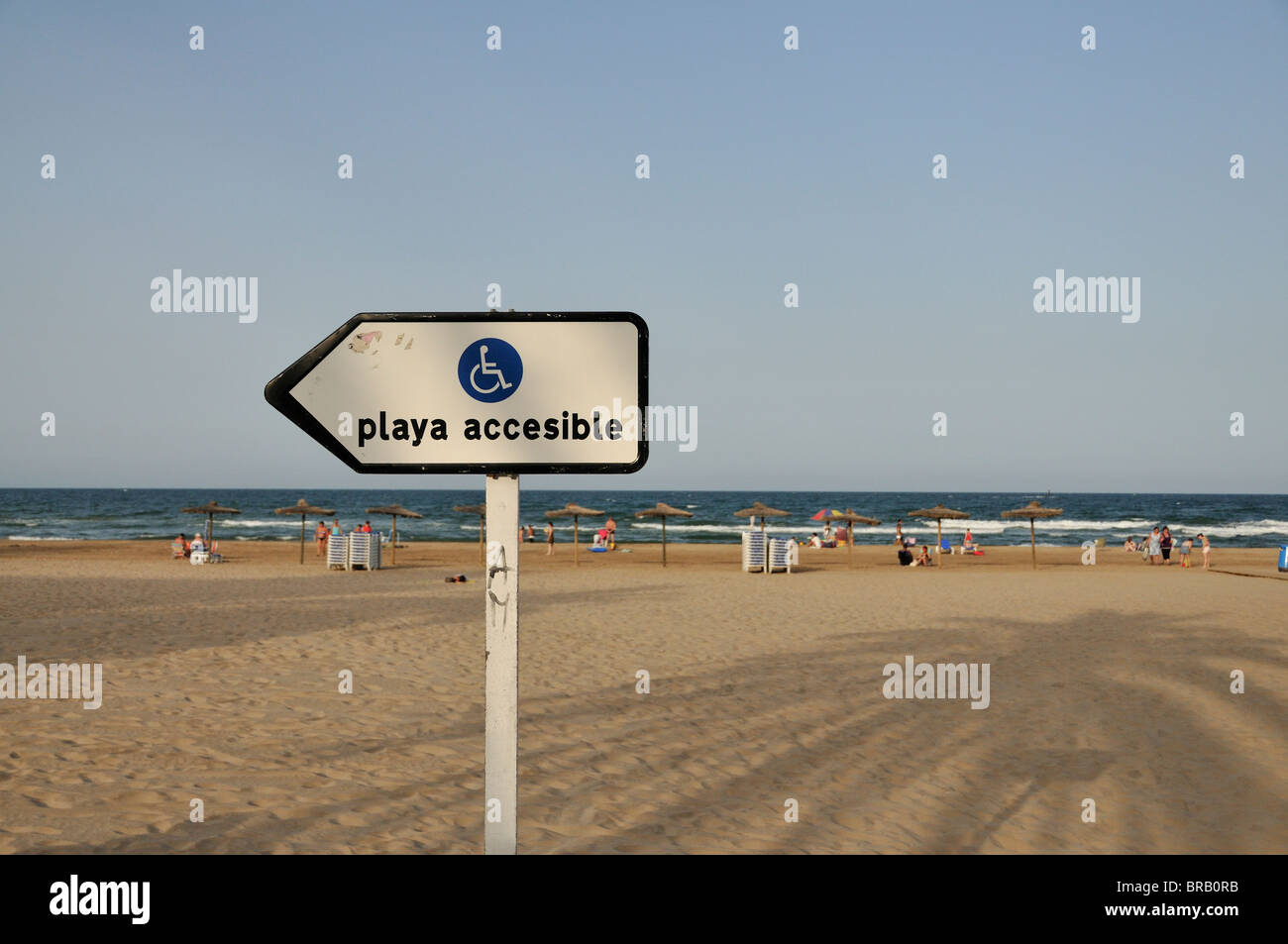 Accessible beach sign Stock Photo - Alamy