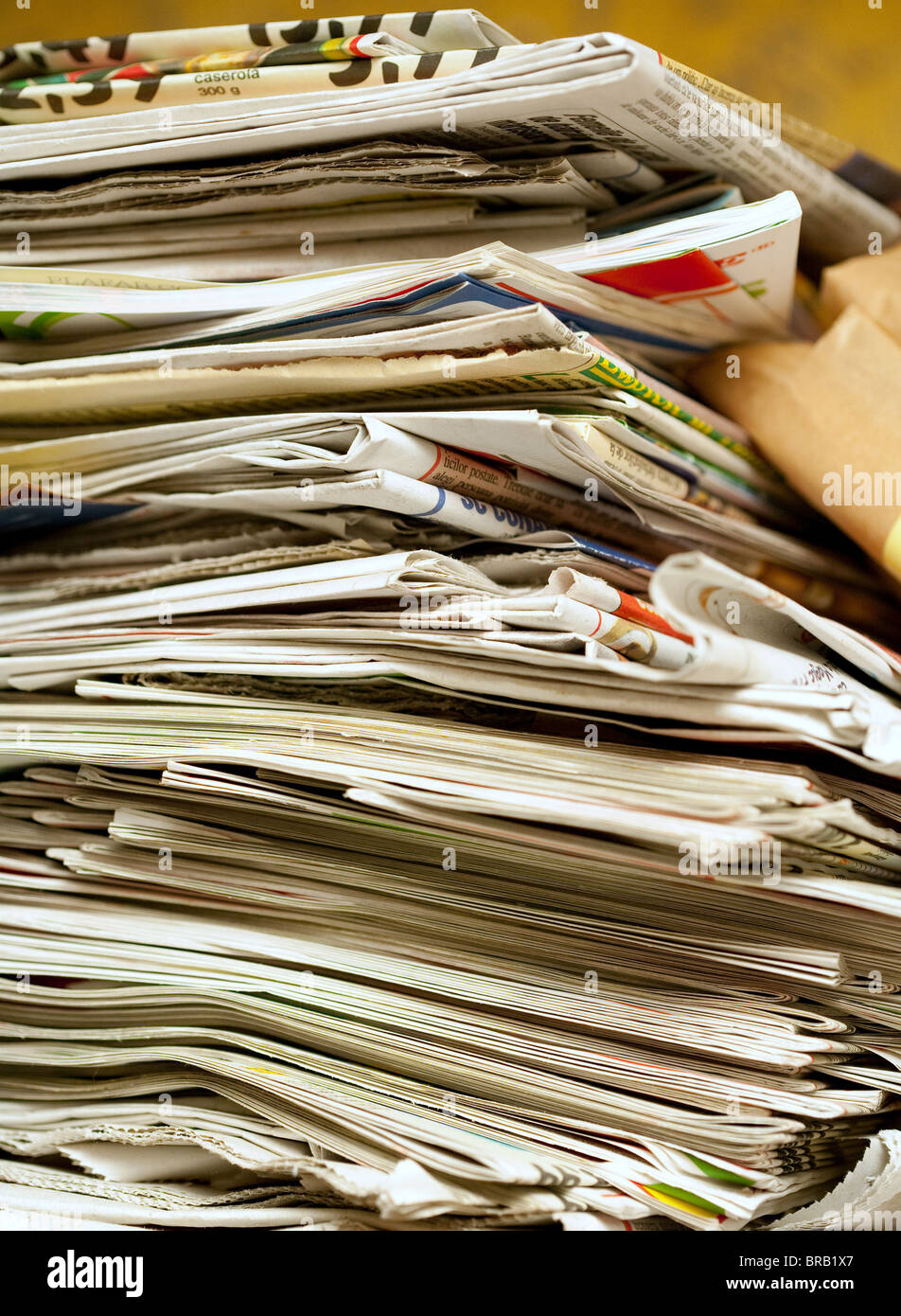 Stack old newspaper recycle hi-res stock photography and images - Alamy