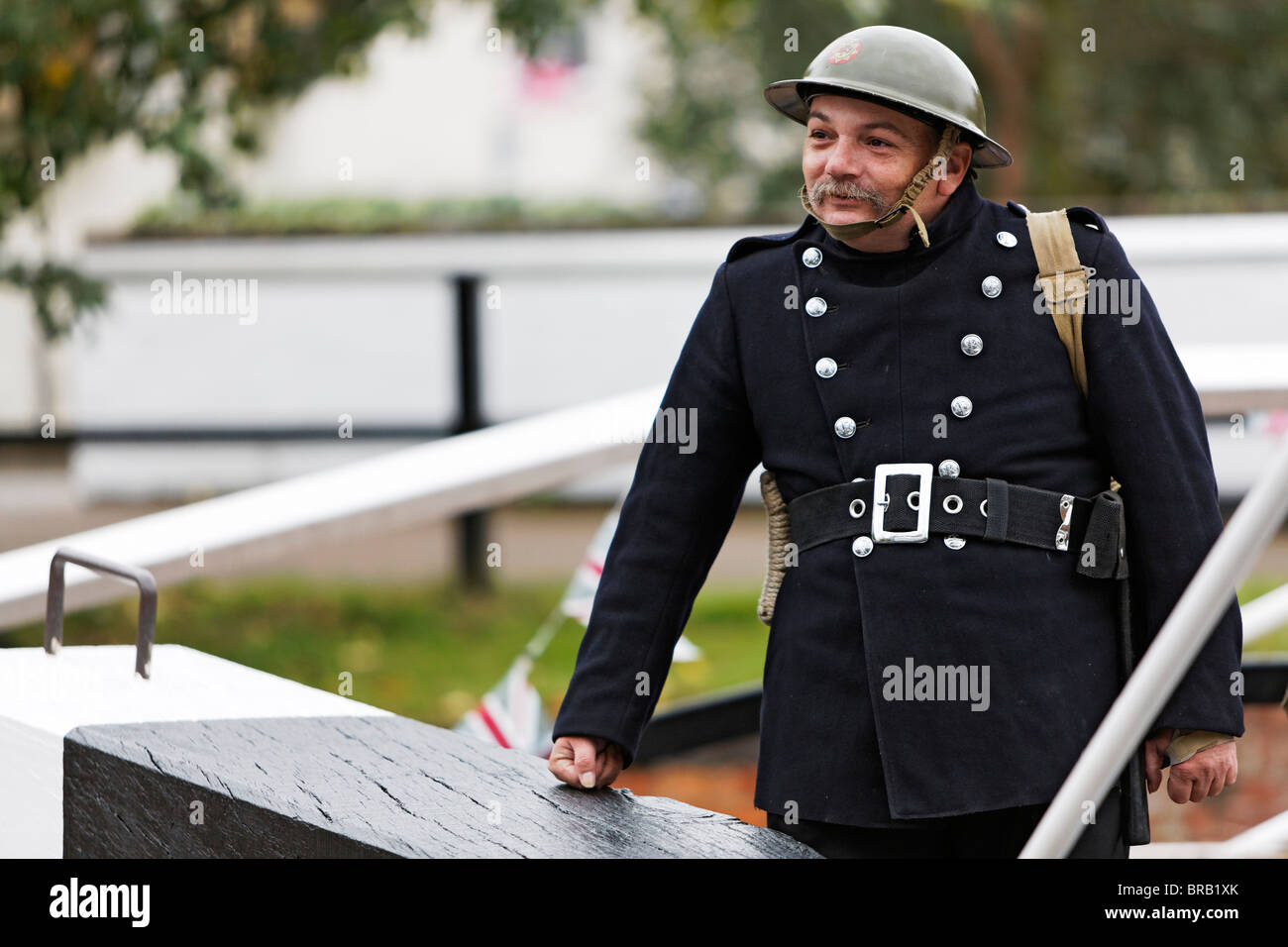 British National Fire Service Fireman in Brodie Tin Hat 1941 - 48 Stock ...