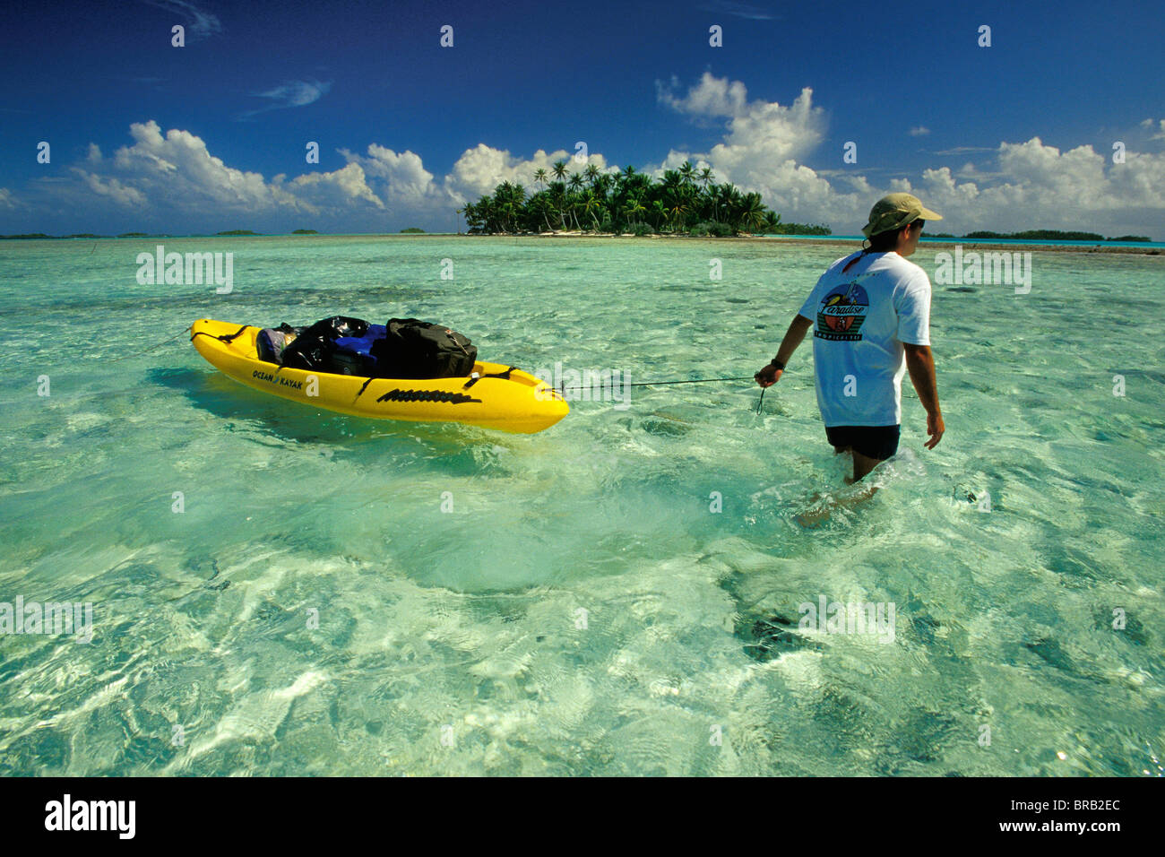 Kayaking, Blue lagoon, Rangiroa, French Polynesia Stock Photo - Alamy