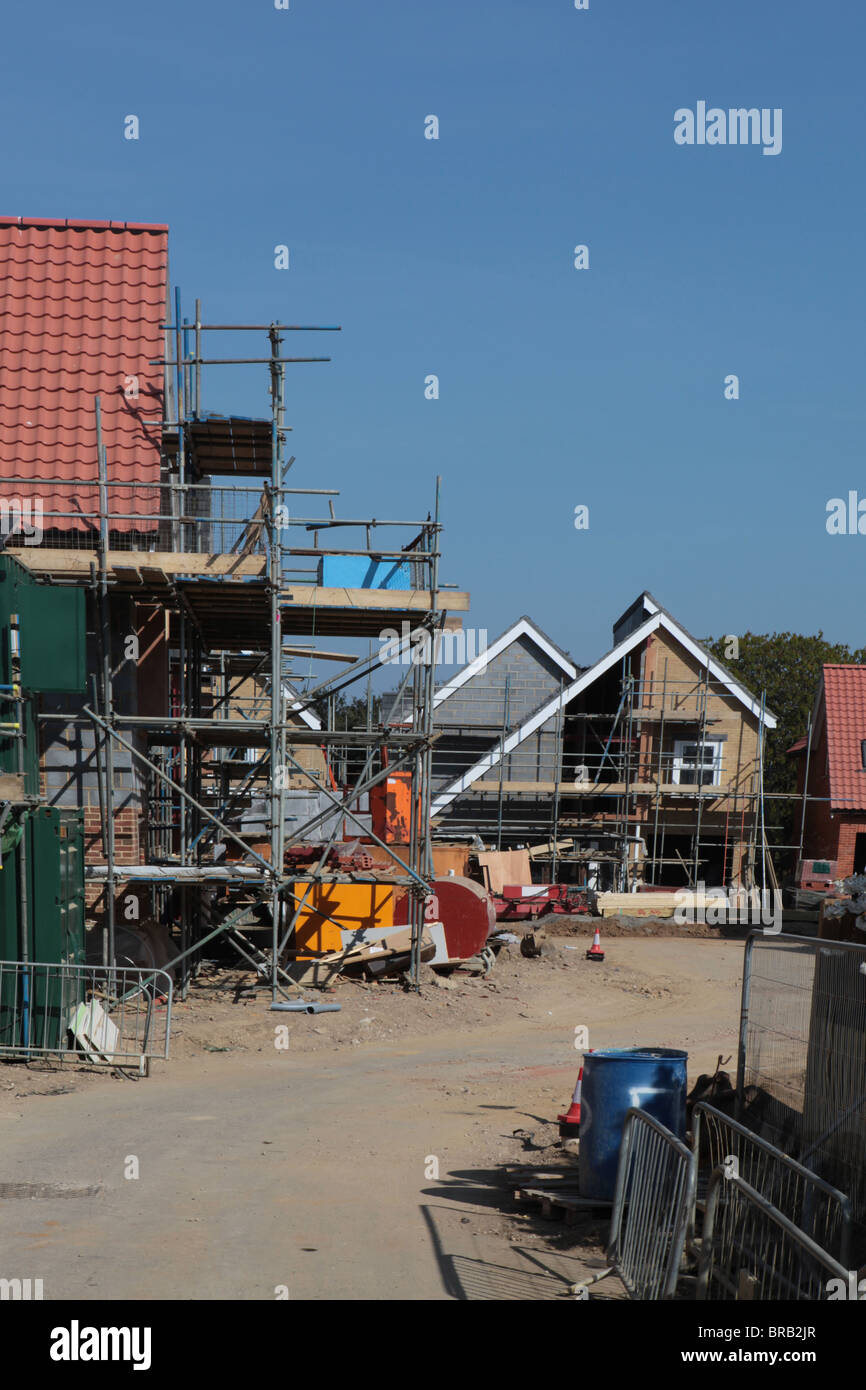 Building work on new houses - construction site Stock Photo - Alamy