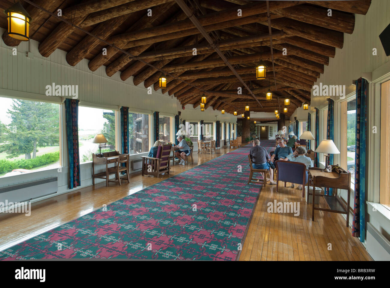Covered hallway between sections of Glacier Park Lodge, East Glacier ...