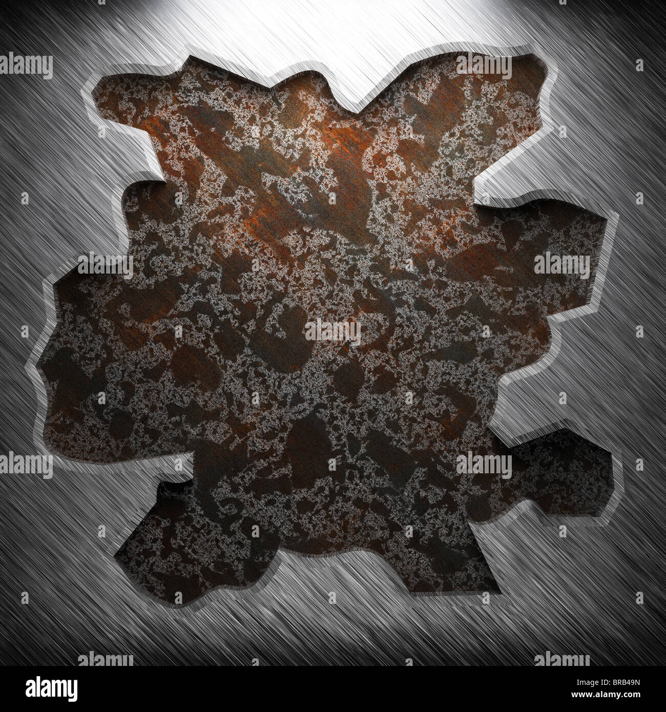 aluminum and rusty metal plate made in 3D Stock Photo - Alamy