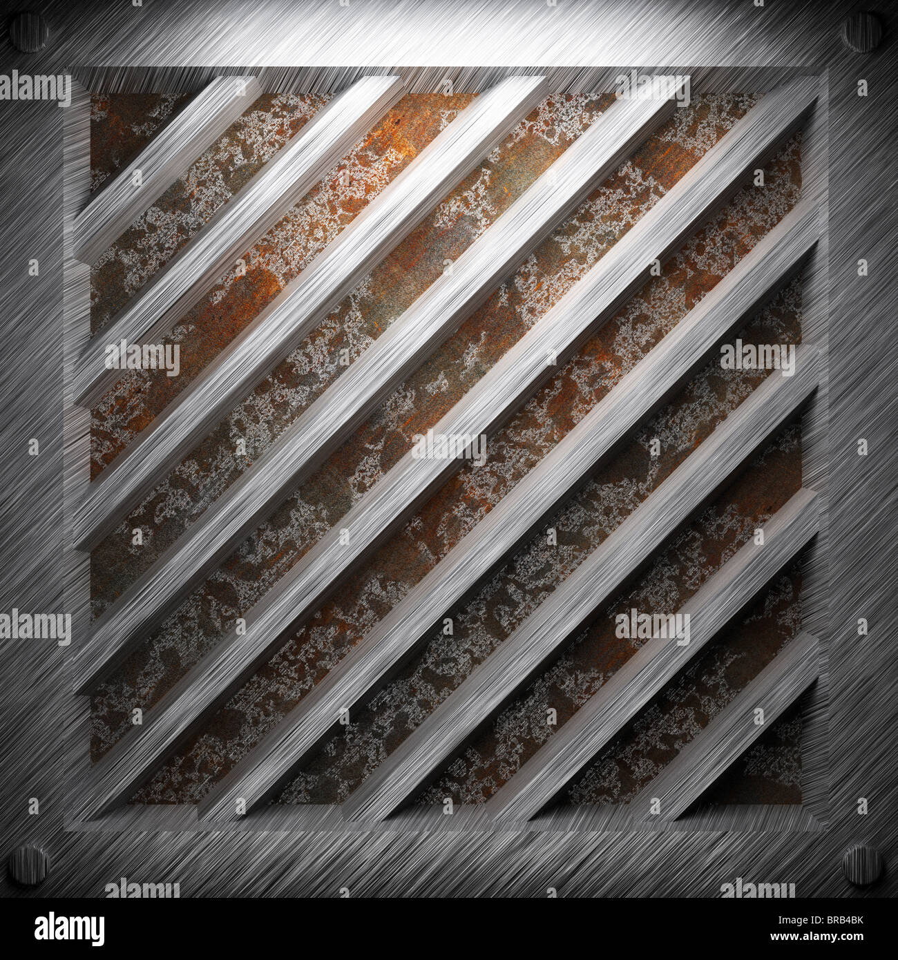 aluminum and rusty metal plate made in 3D Stock Photo - Alamy