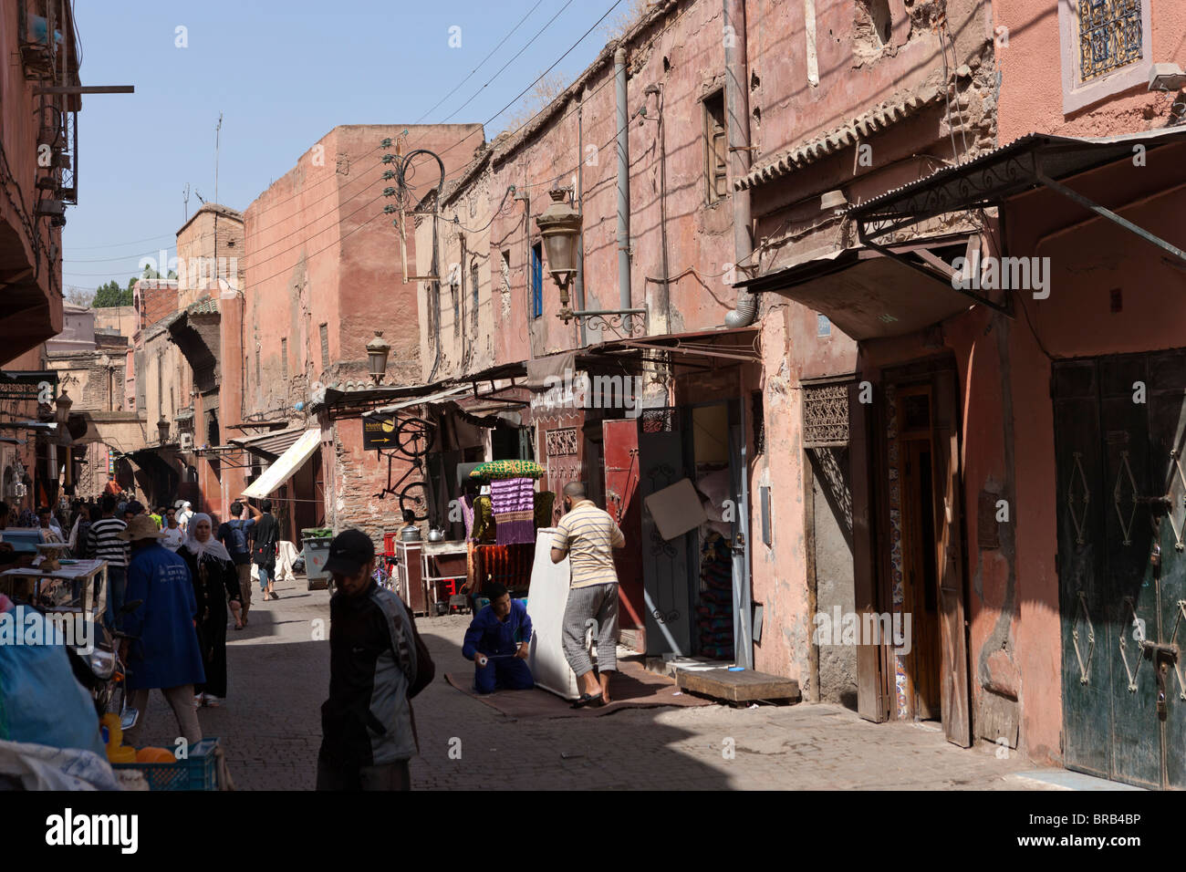 Street in the Marrakech (Marrakesh), Morocco, North Africa, Africa ...