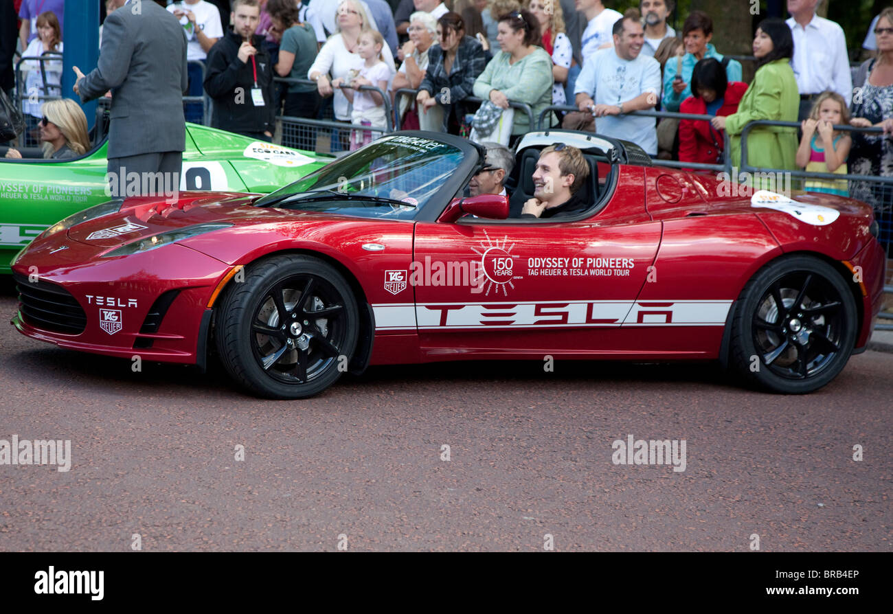 Tesla electric-powered sports car, London Stock Photo - Alamy