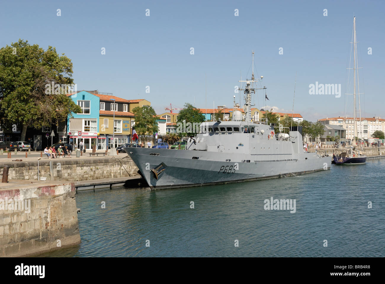 French Naval L'Audacieuse class patrol ship P683 La Boudeuse docked in ...