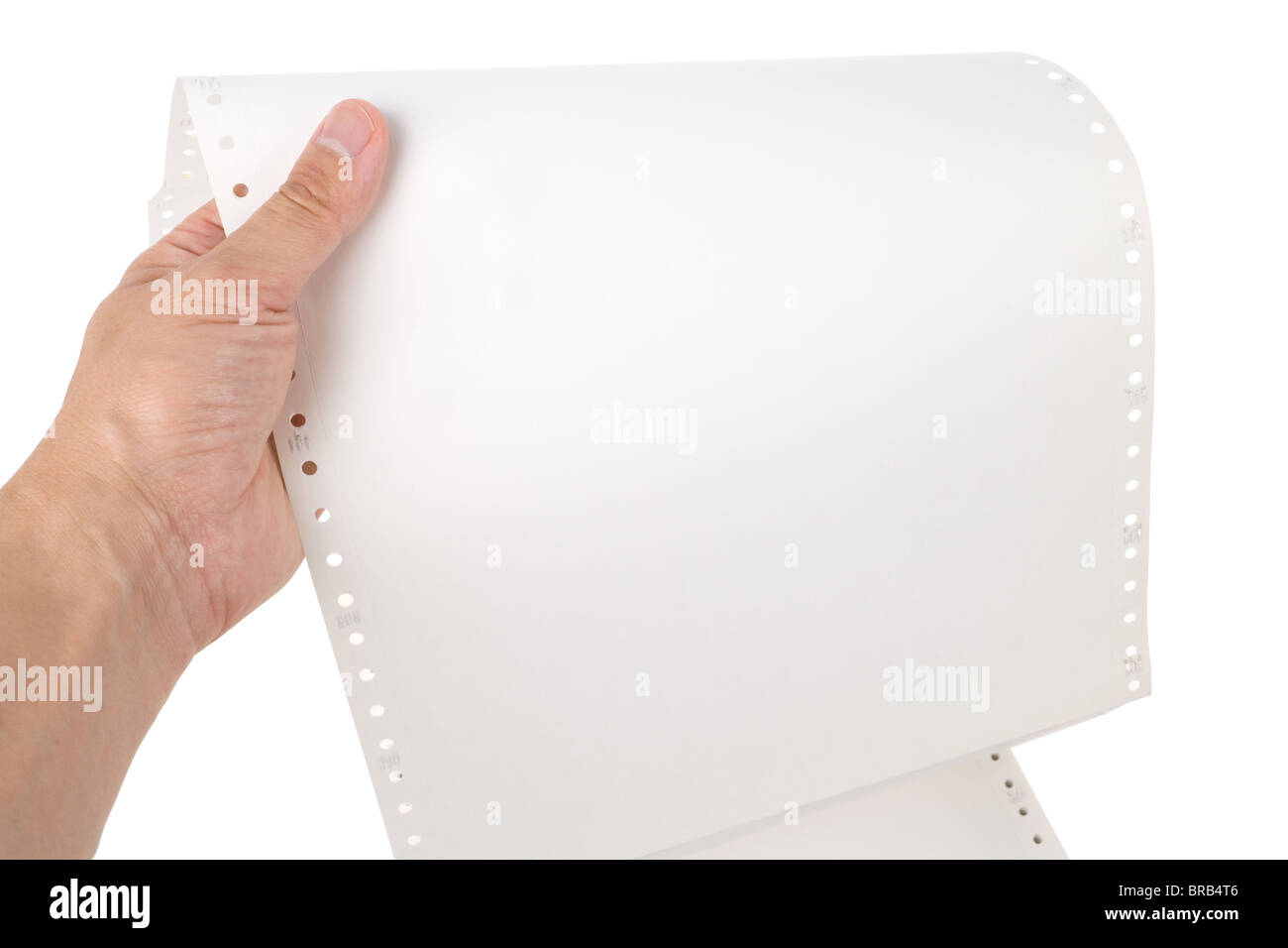 Perforated Computer Paper for background Stock Photo - Alamy