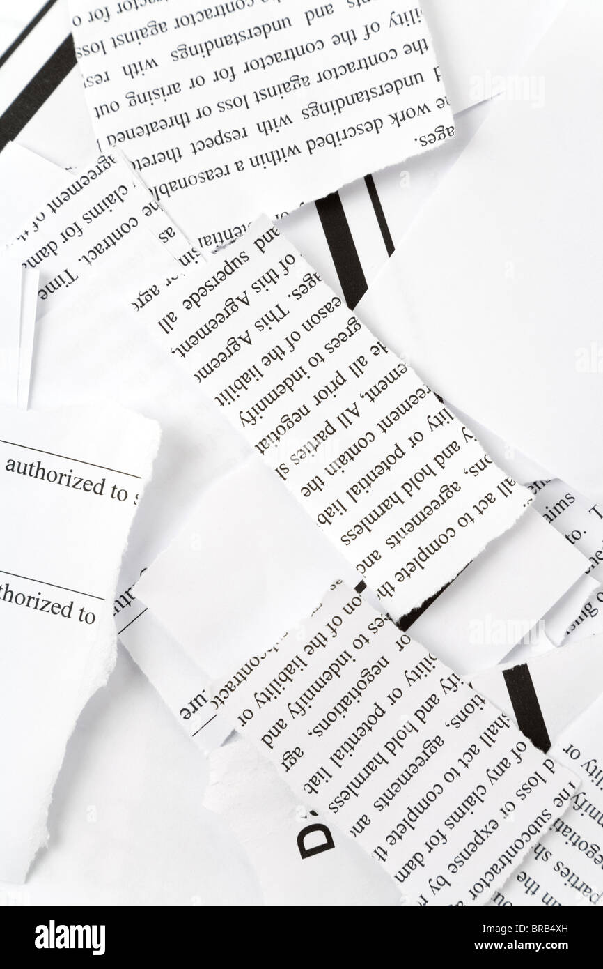 Torn Business Document for background Stock Photo - Alamy