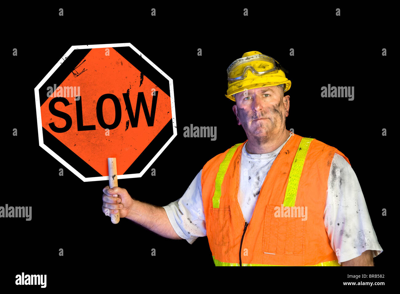 A dirty, greasy utility construction worker Stock Photo - Alamy