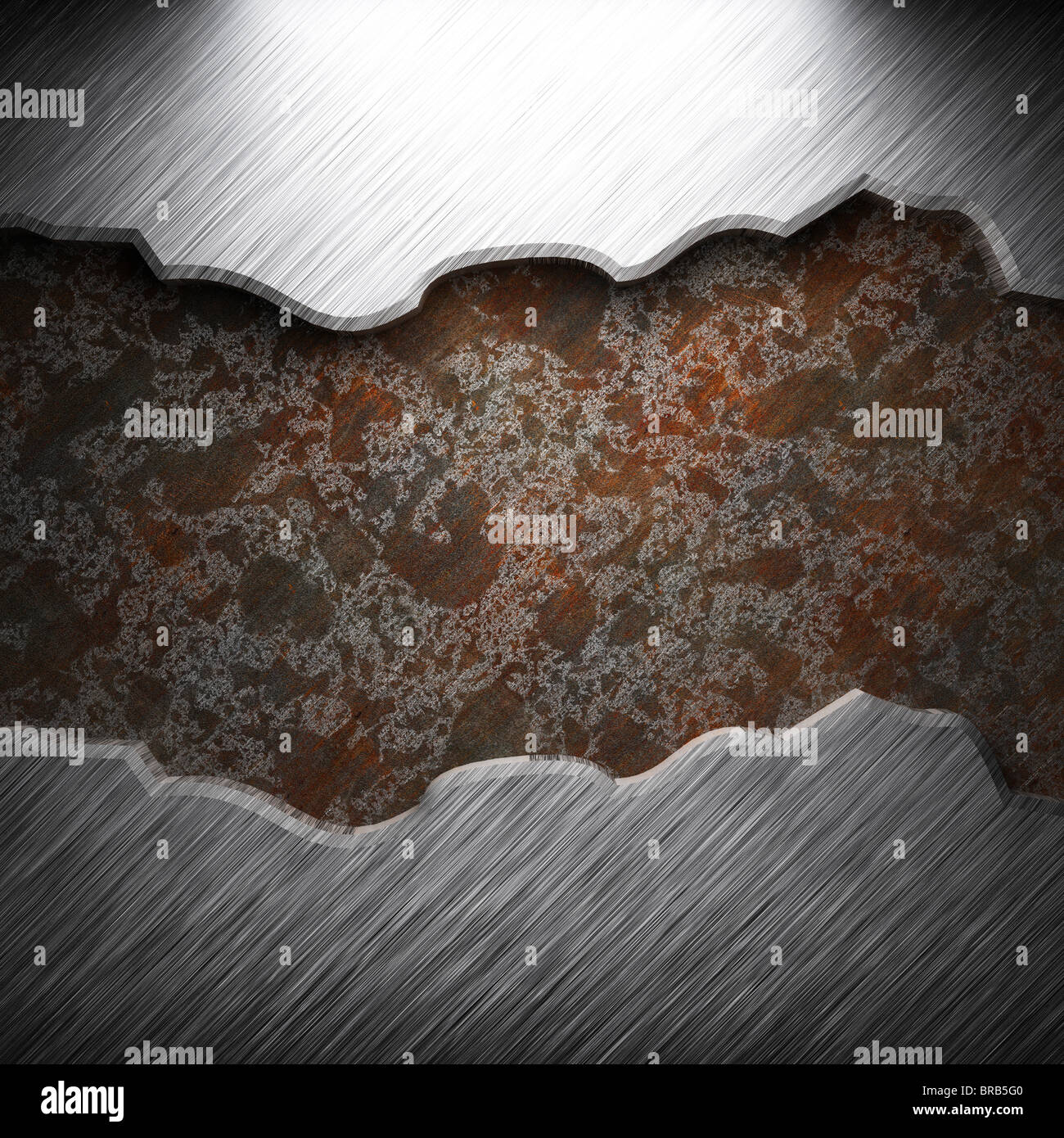 aluminum and rusty metal plate made in 3D Stock Photo - Alamy