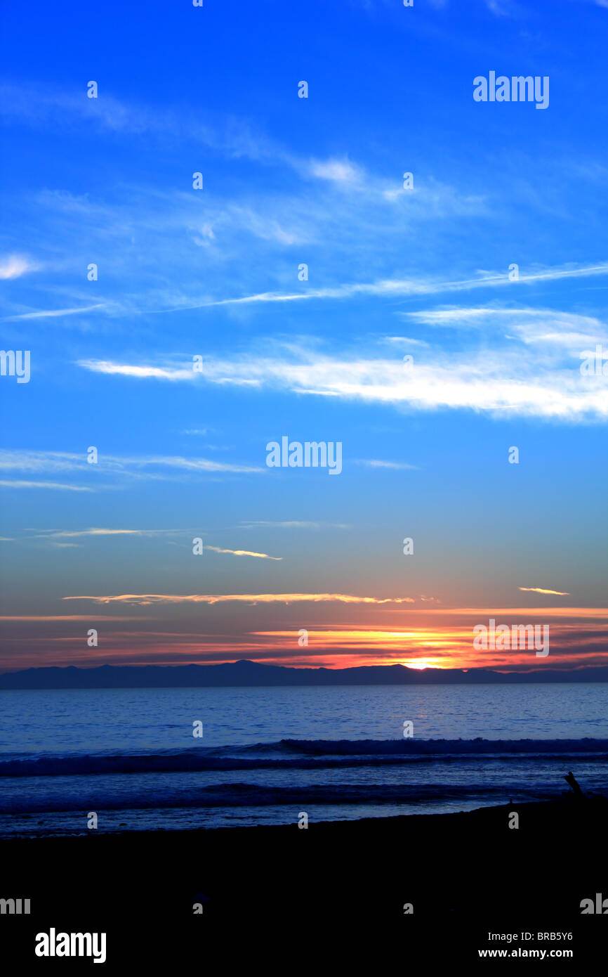 sunset over the ocean Stock Photo - Alamy