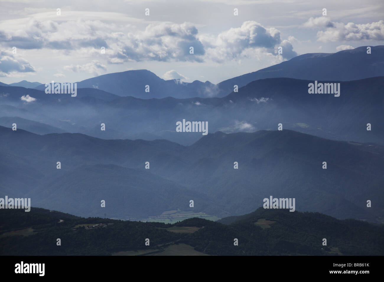 East Pyrenees and Serra Del Cadi Mountain Range viewed from Coll de ...
