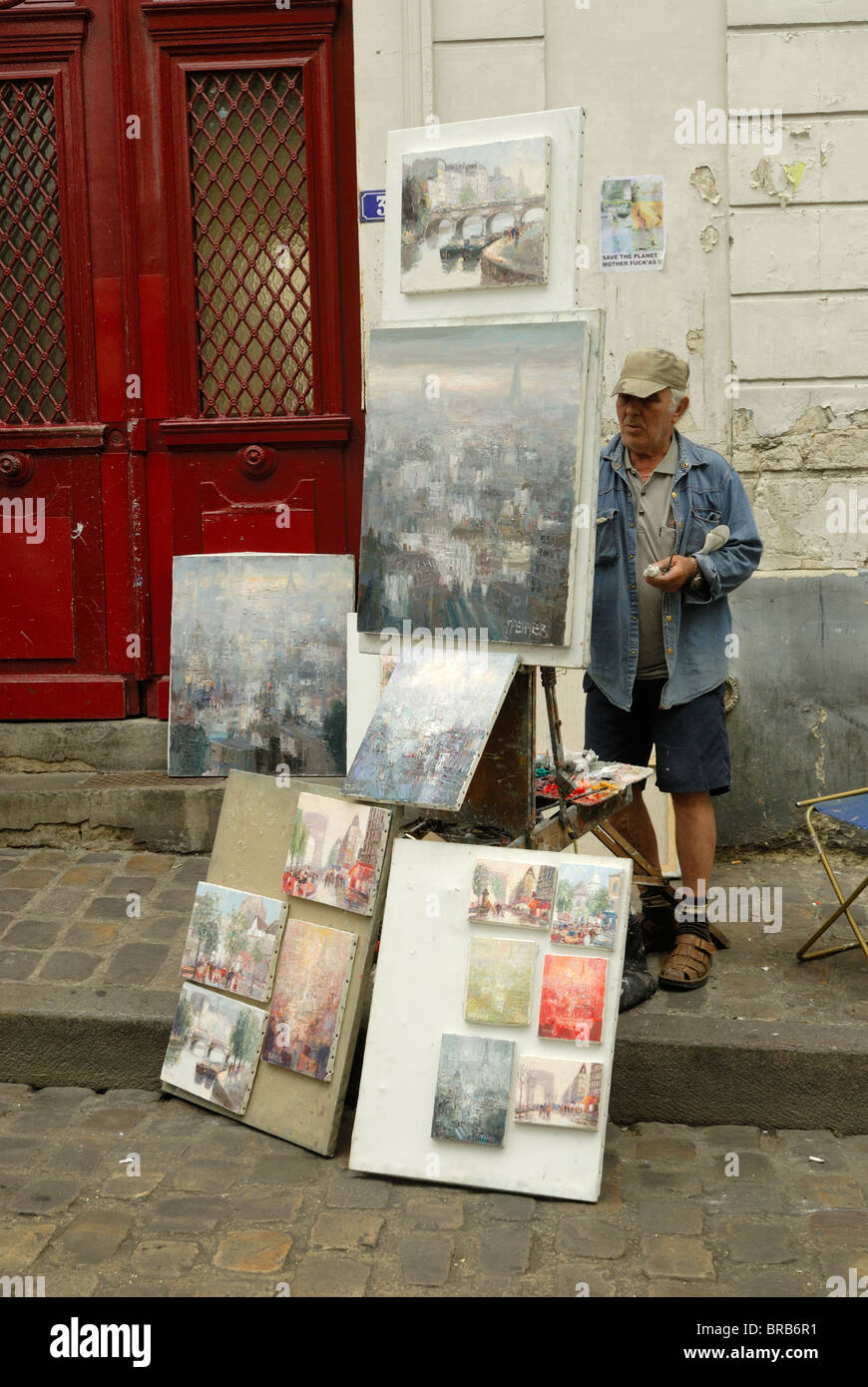 Artists market montmartre paris france hi-res stock photography and ...