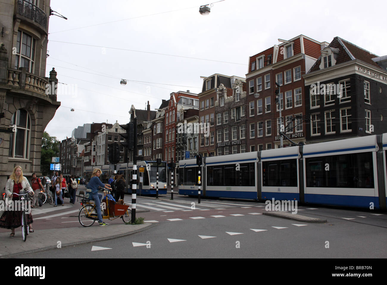 Street scene tram in amsterdam buildings hi-res stock photography and ...