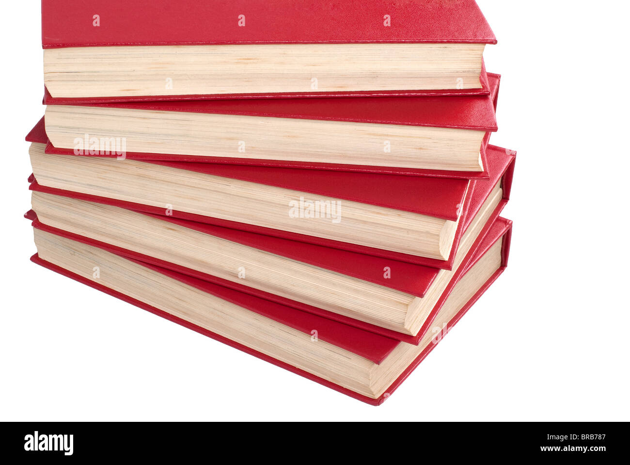 Pile of red books isolated on white background Stock Photo - Alamy