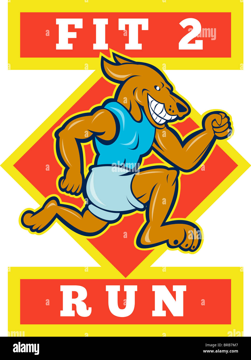 cartoon illustration of a Dog running jogging with shield in background ...