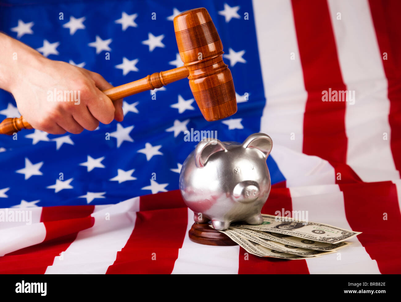 Gavel In Action Stock Photo - Alamy