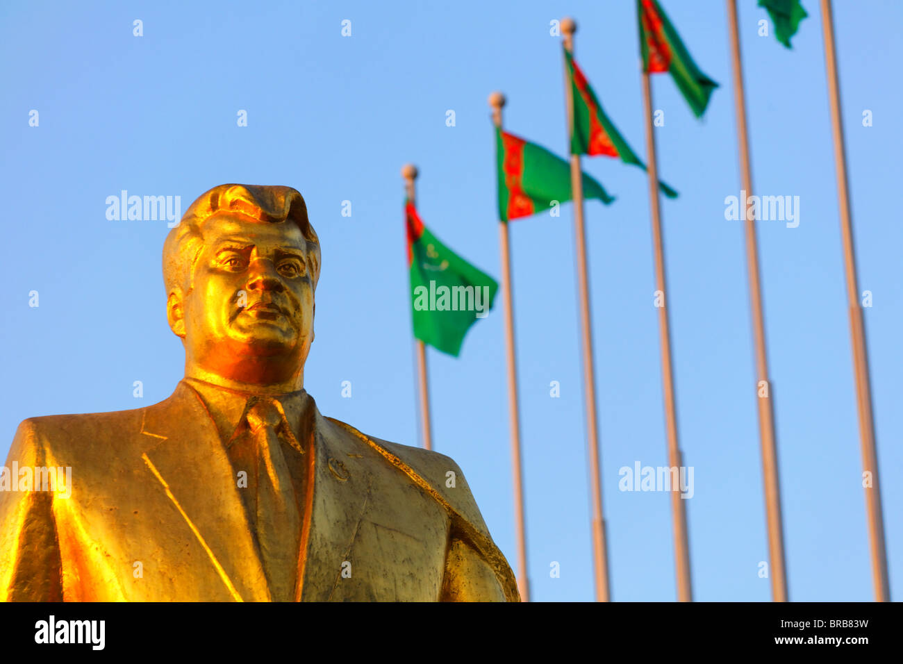 Turkmenistan - Ashgabat - Berzengi - golden statue of Niyazov in the ...