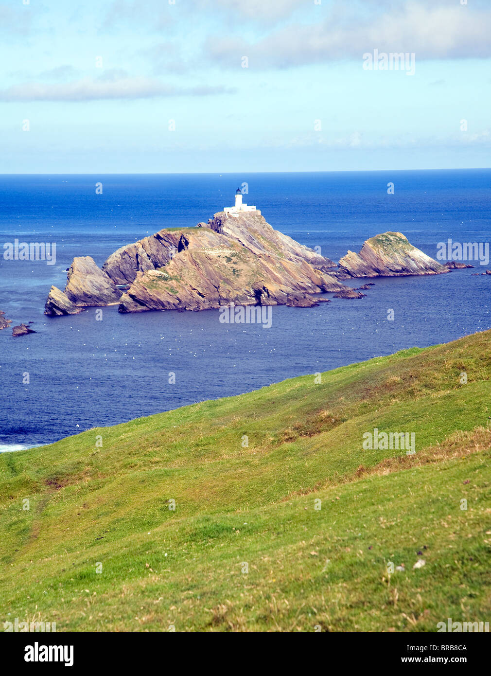 Muckle Flugga lighthouse, Britain's most northerly point, Hermaness ...