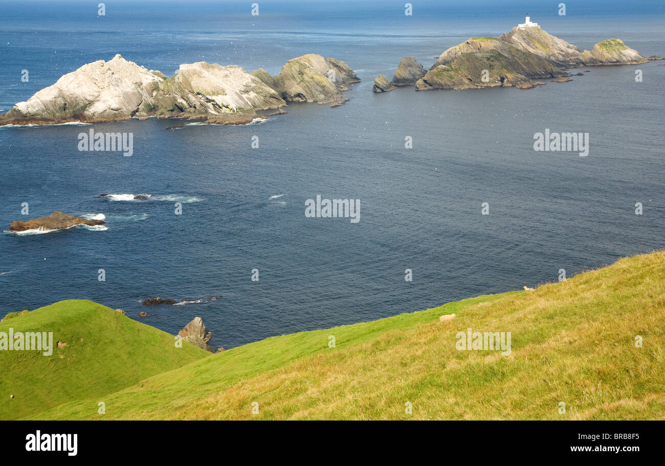 Muckle Flugga lighthouse, Britain's most northerly point, Hermaness ...