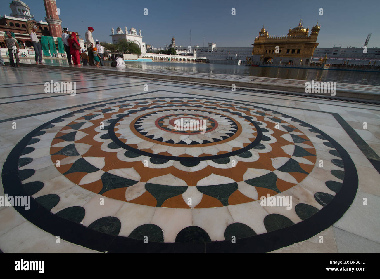 mosaic on the marble floor of the golden temple, amritsar Stock Photo ...