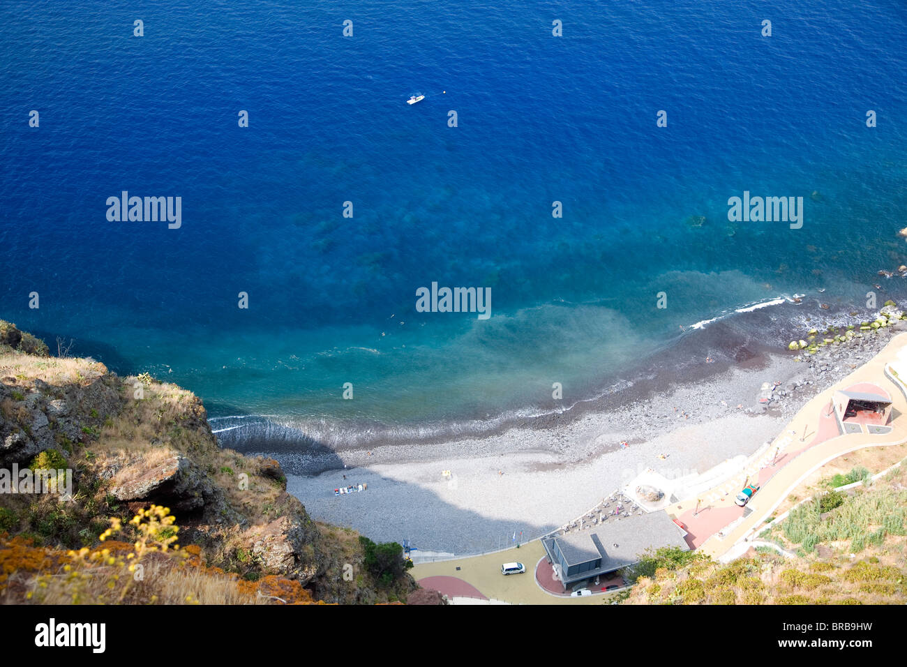 Beach below at Garajau - madeira Stock Photo - Alamy