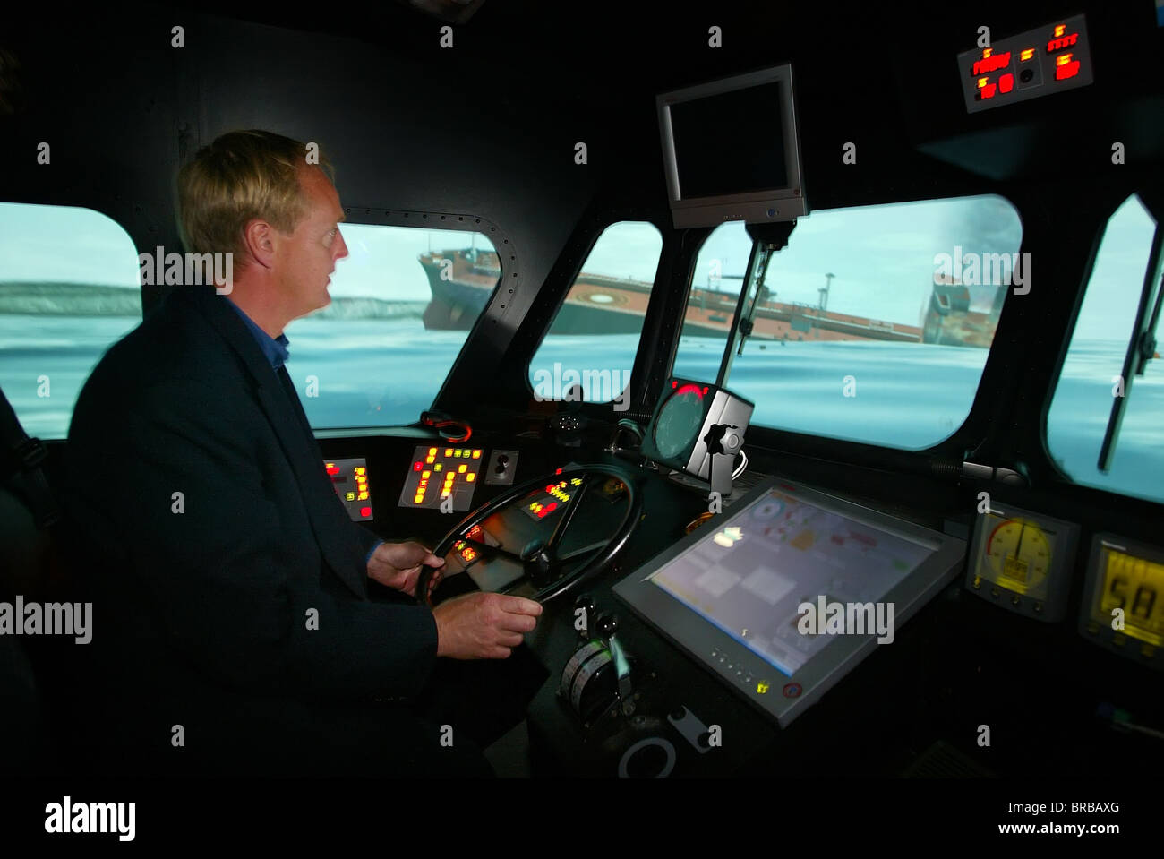 RNLI's Lifeboat College in Poole, Dorset - Lifeboat simulator Stock ...