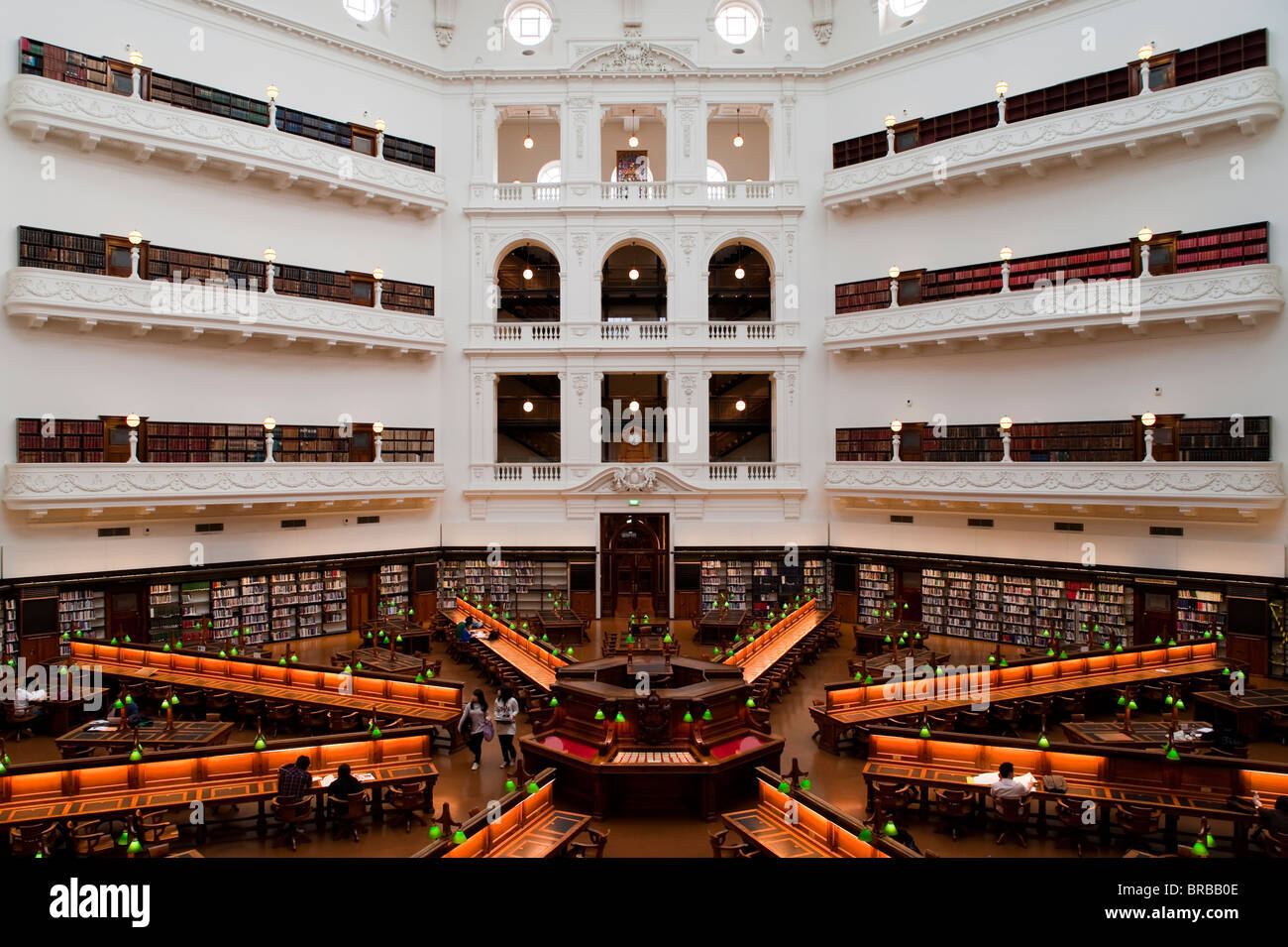 Main hall, State Library of Victoria, Melbourne, Victoria, Australia ...