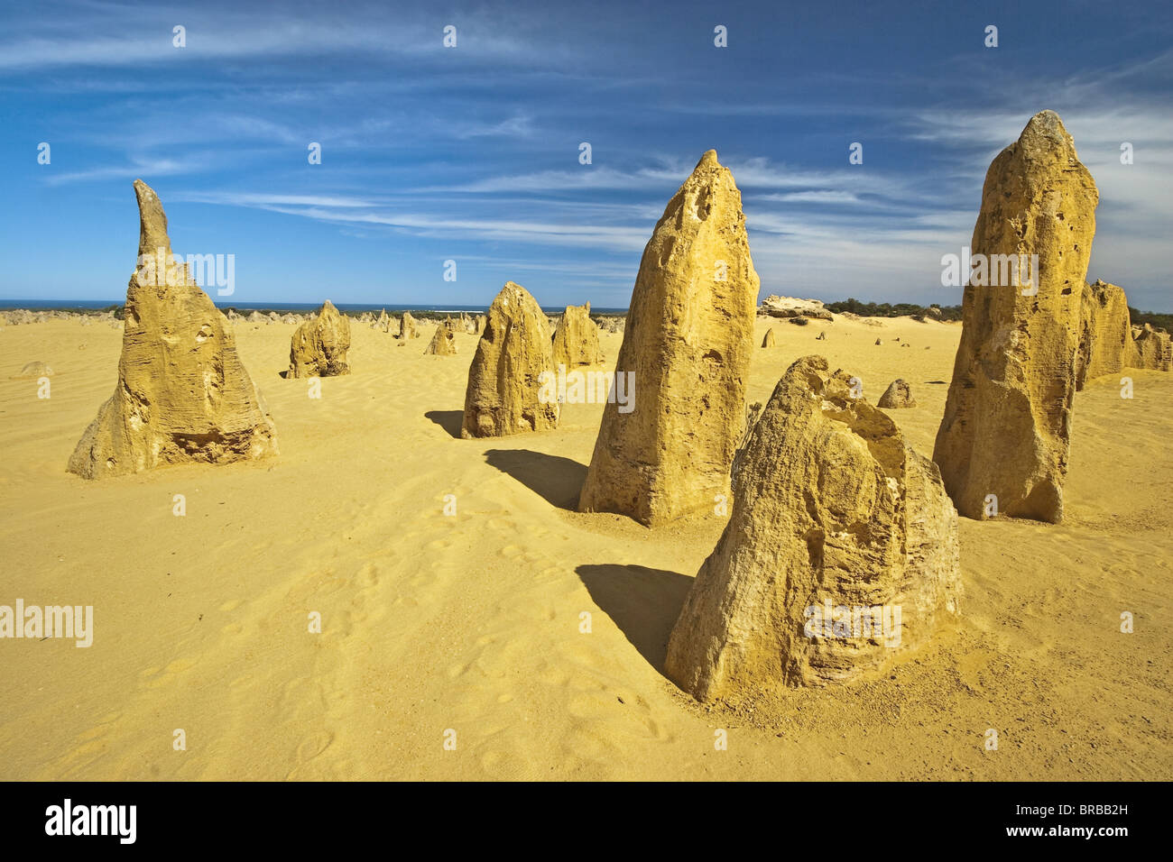 Rock pillars, The Pinnacles Desert, Nambung National Park, Dandaragan ...