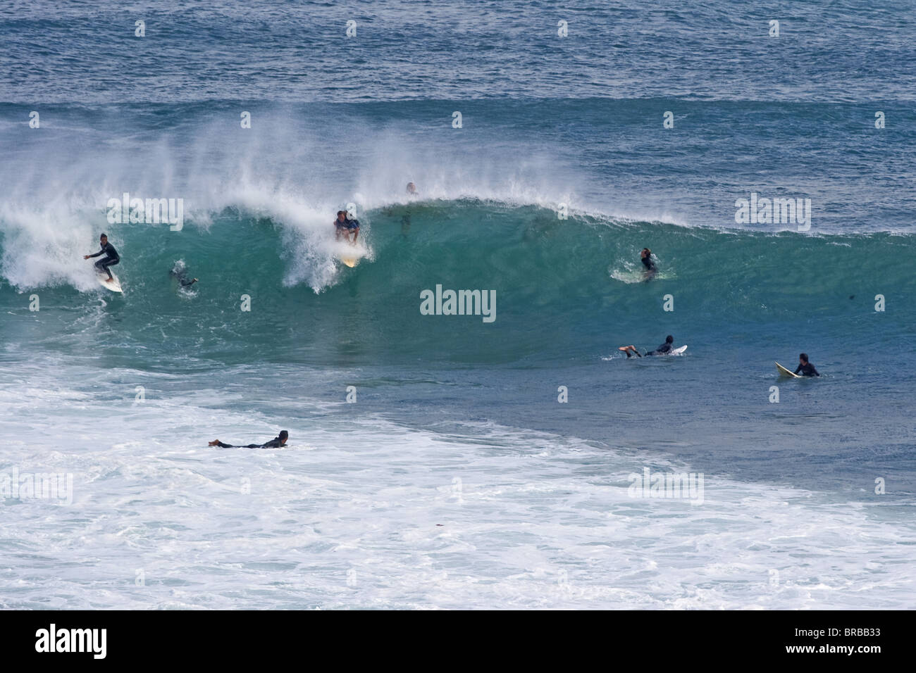 Surfers at Huzzawouie (Huzzas), a break at South Point, Augusta ...