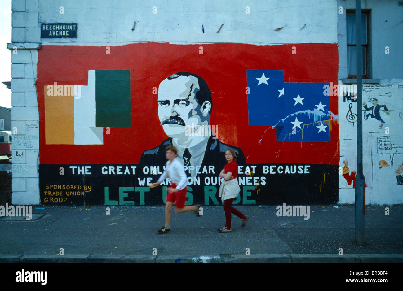 Northern Ireland, Belfast, Beechmount, Irish Republican Mural With An ...