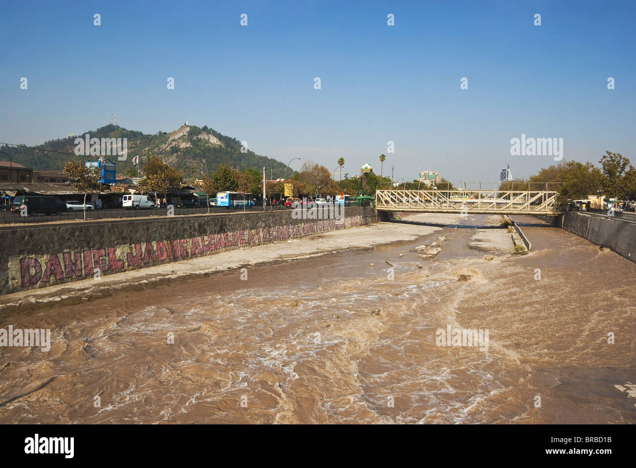 The Mapocho River, polluted by all kinds of sewage and copper mining ...