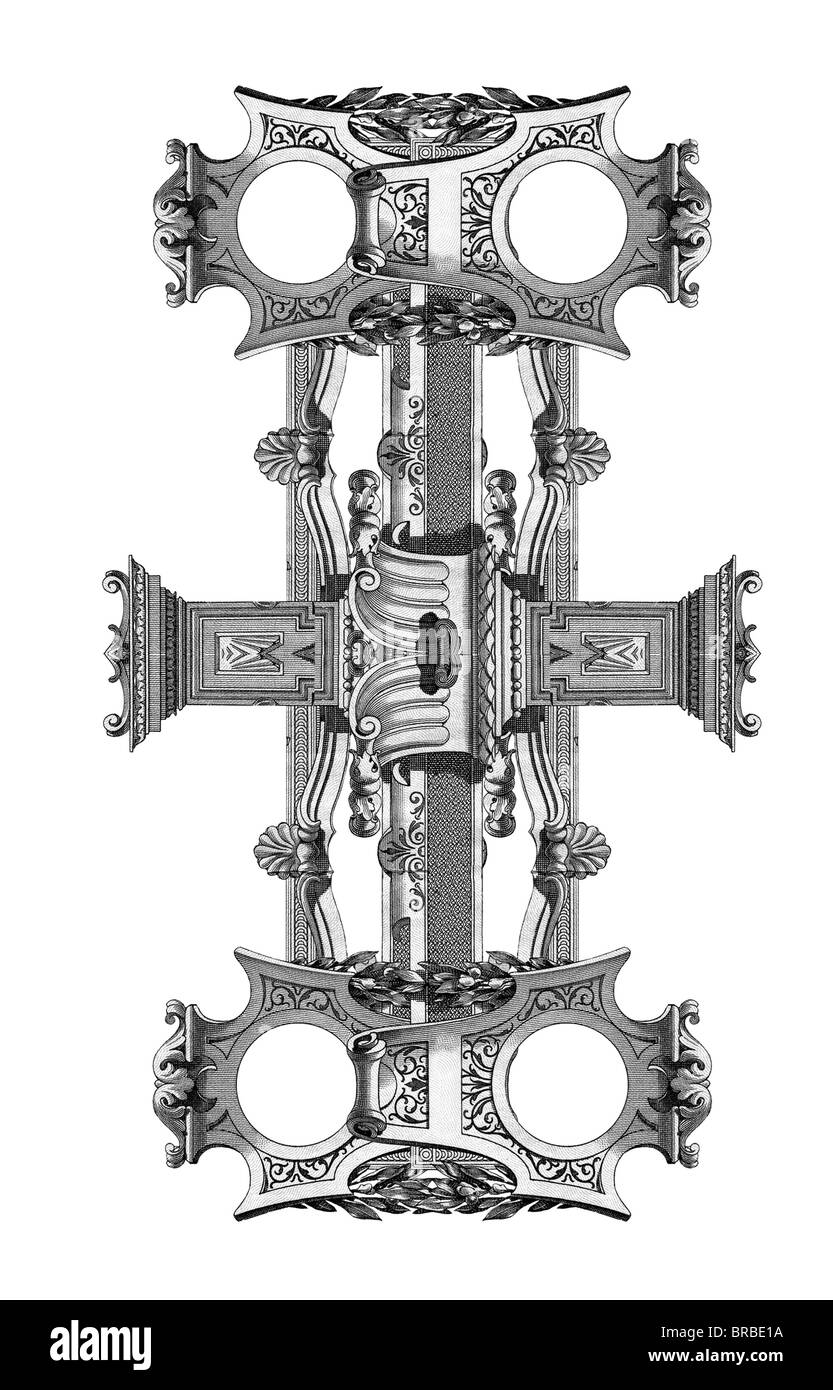 Luxuriously illustrated old capital letter I Stock Photo - Alamy