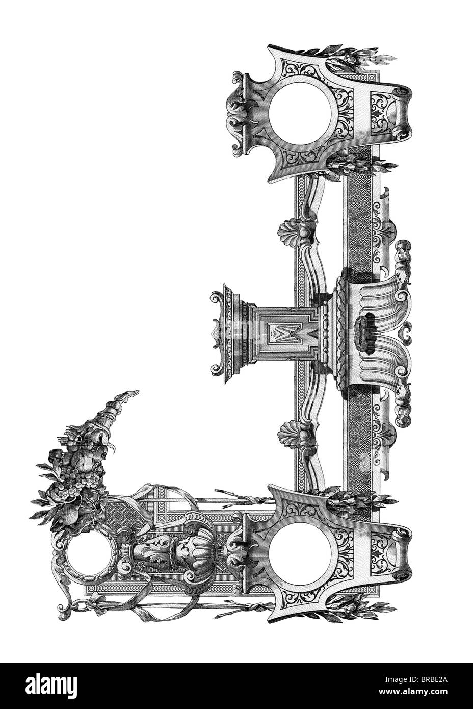 Luxuriously illustrated old capital letter J Stock Photo - Alamy