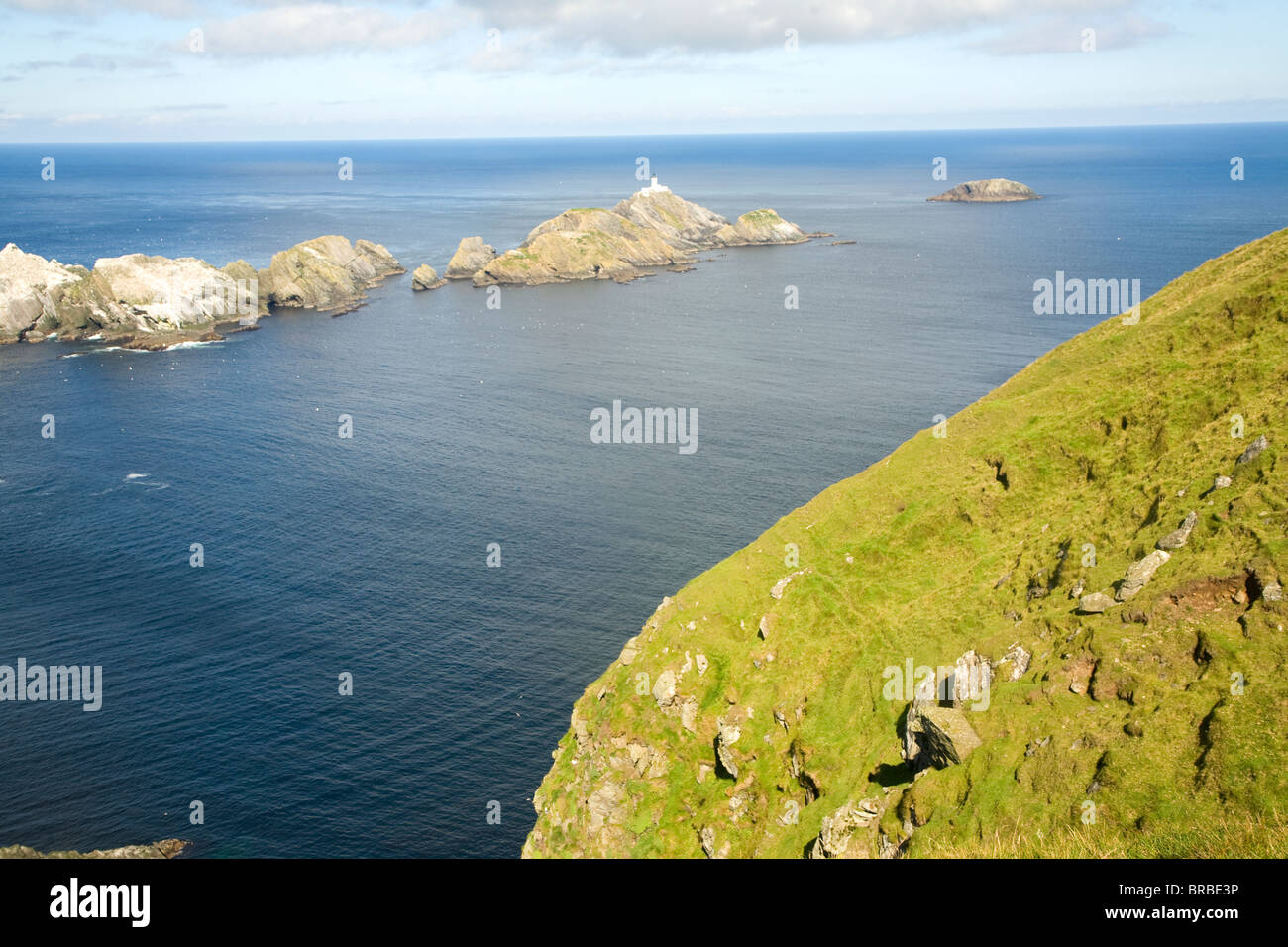 Muckle Flugga lighthouse, Britain's most northerly point, Hermaness ...