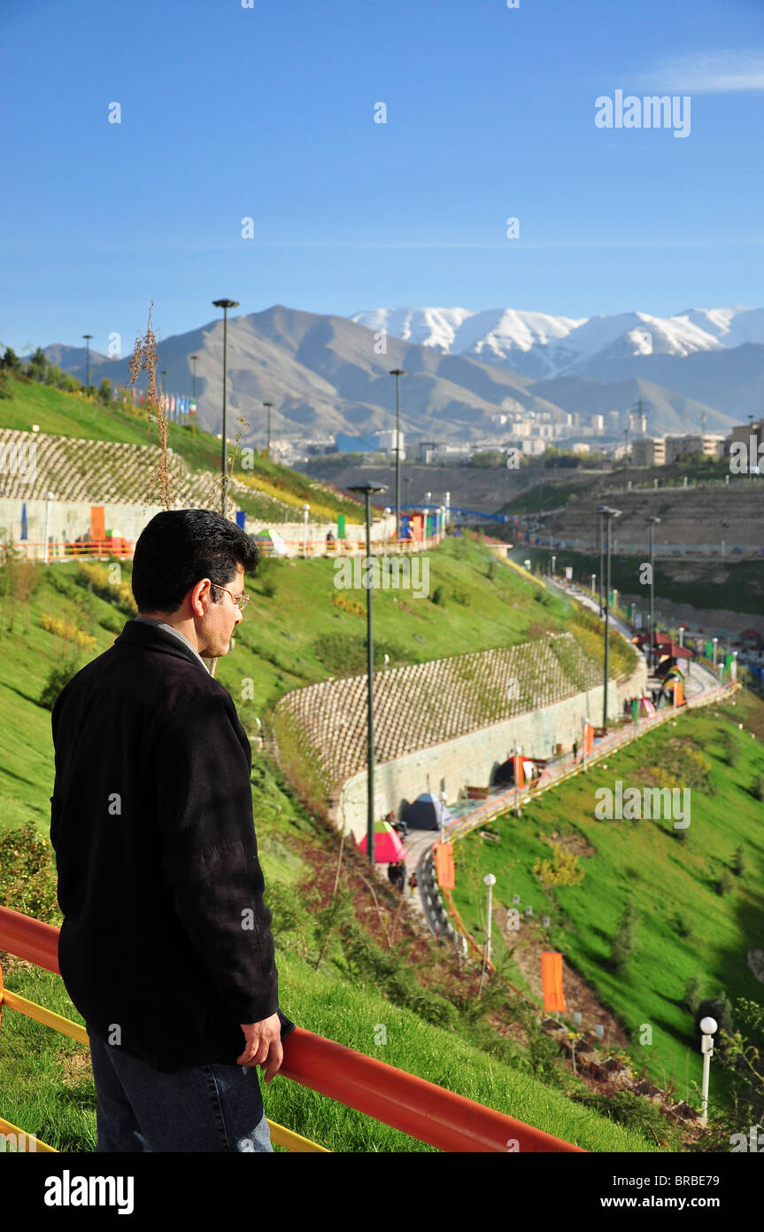A man is looking down the hill Stock Photo - Alamy