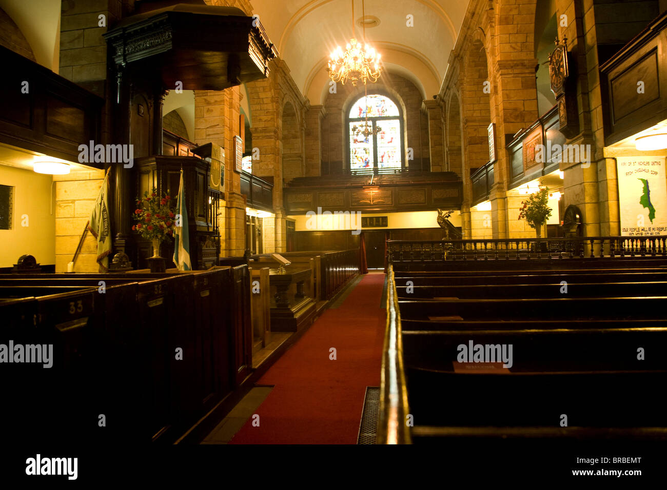 Interior west church Kirk of Saint Nicholas, Aberdeen, Scotland Stock ...