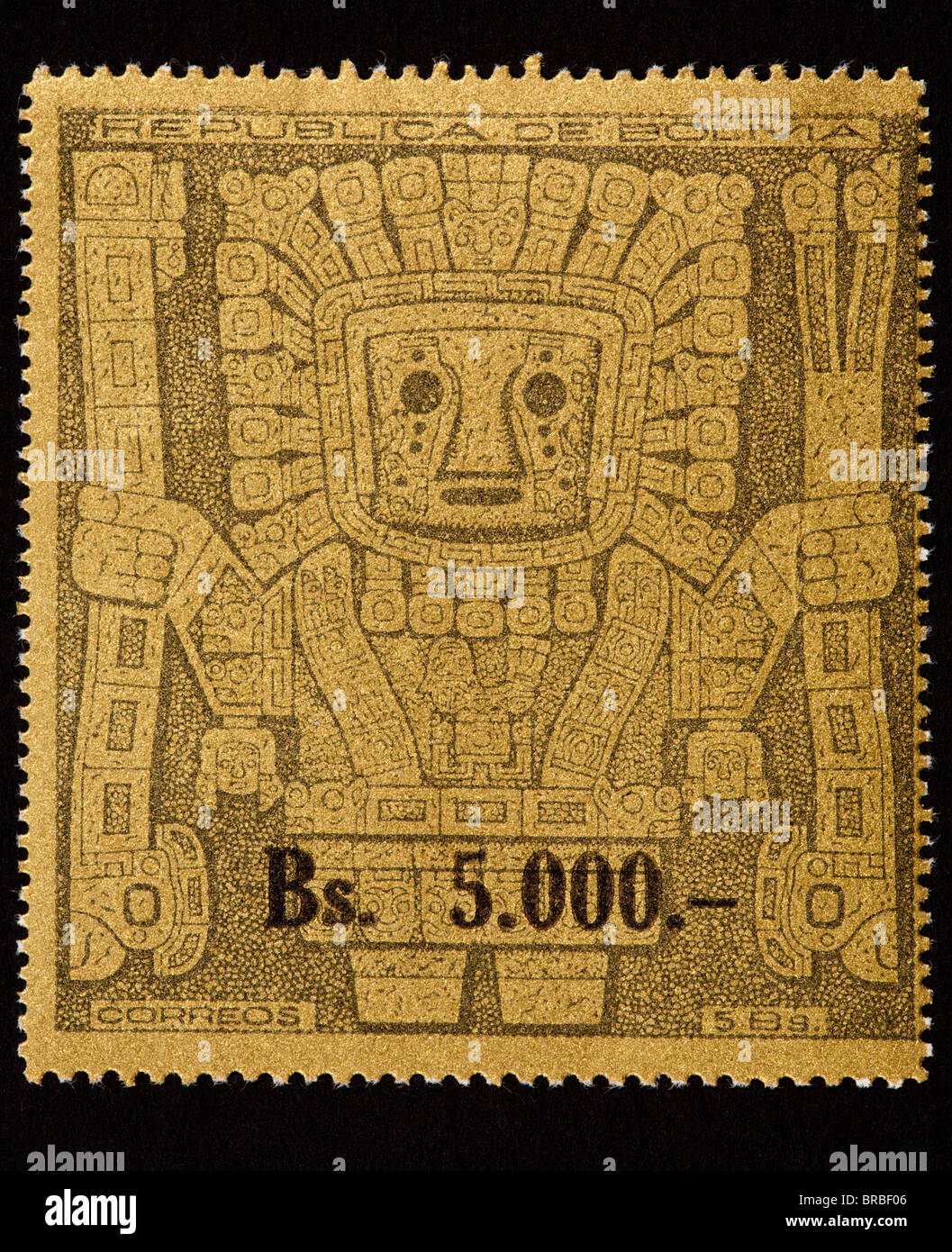 Postage stamp from Bolivia depicting Inca designs Stock Photo - Alamy