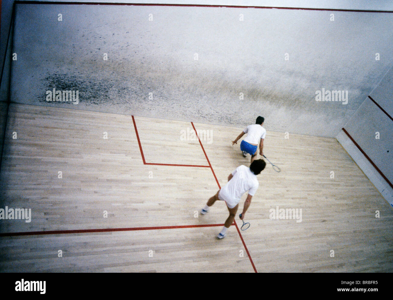 Two men playing racquetball Stock Photo - Alamy
