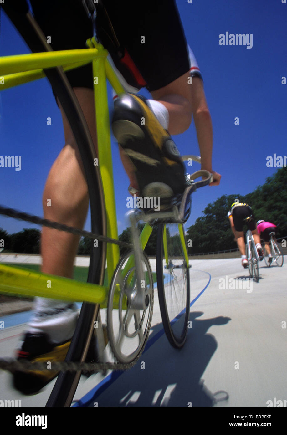 Cyclists in action from a low position Stock Photo - Alamy