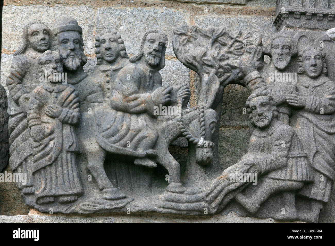 A scene from the Life of Jesus on the Guimiliau calvary, Guimiliau ...