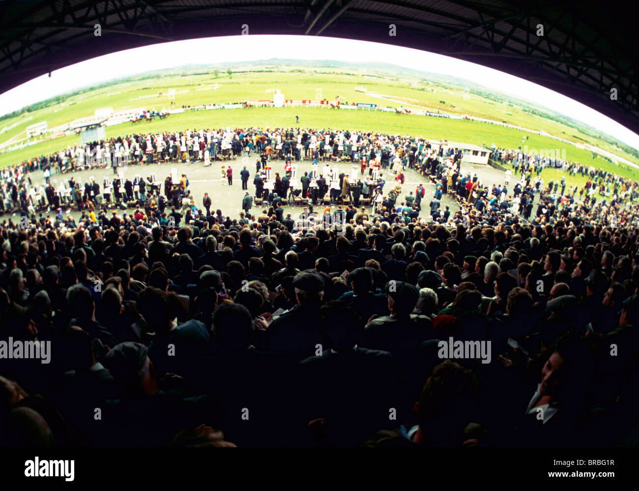 Spectators watching The Derby horse racing event Stock Photo - Alamy