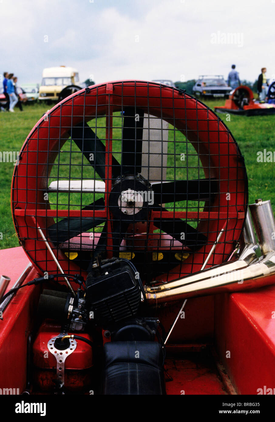 Rear view of racing hovercraft engine Stock Photo - Alamy