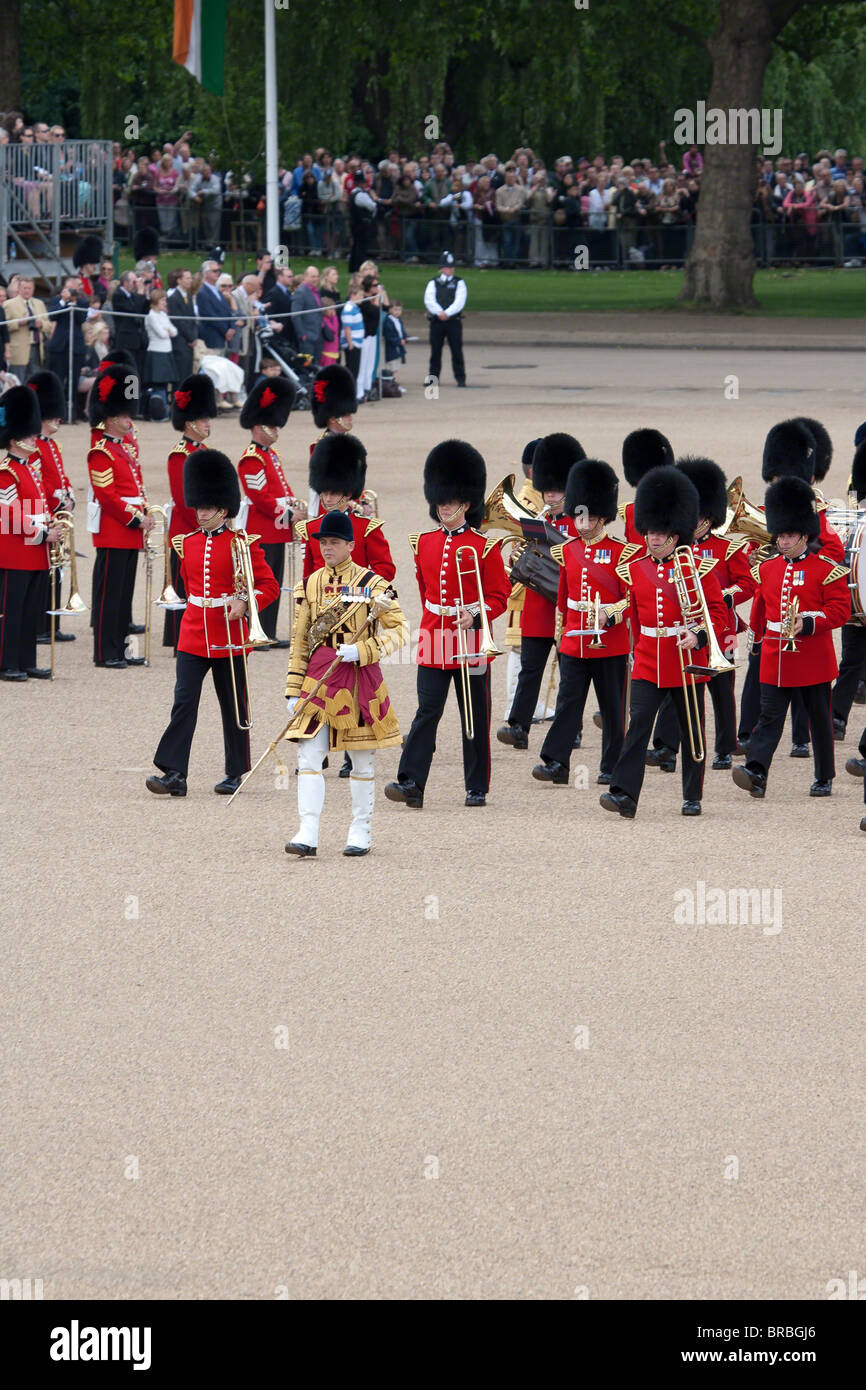 Drum Major leading Grenadier Guards Band on the parade ground. "Trooping the Colour" 2010 Stock ...