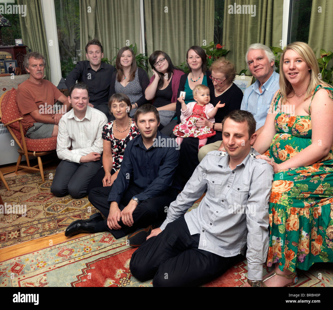 Portrait Of Large Family Stock Photo - Alamy